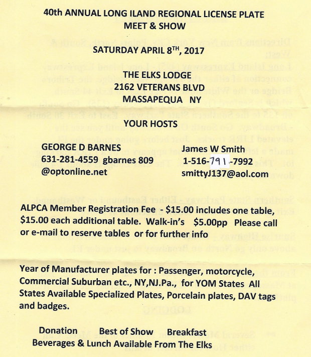 Vanderbilt Cup Races - 40th Annual LI Regional License Plate Meet ...