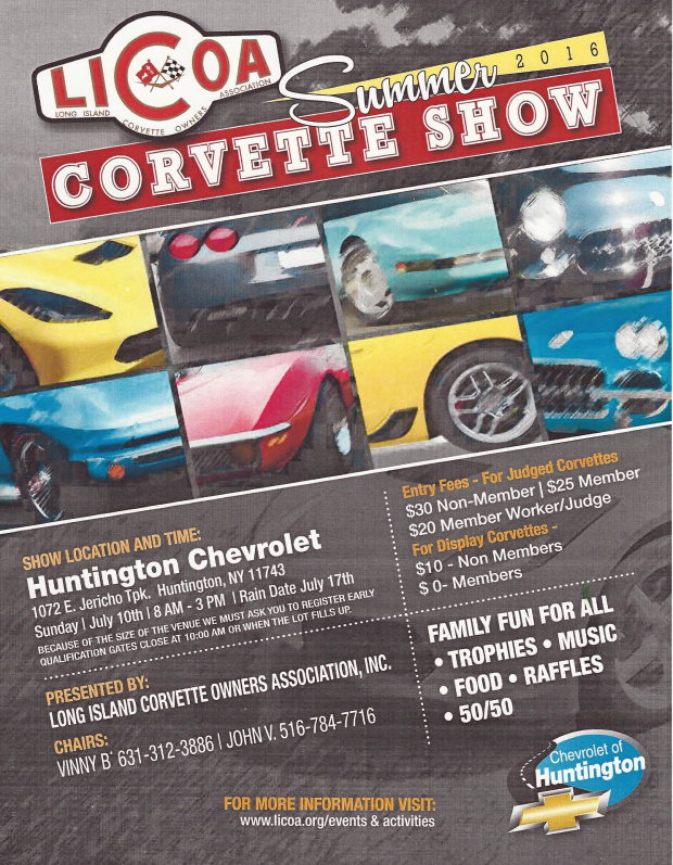 Vanderbilt Cup Races - LICOA Summer 2017 Corvette Show, Huntington, NY